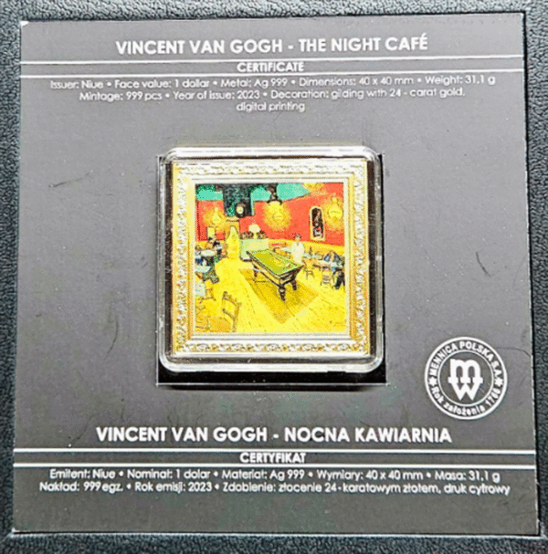 2023 Vincent Van Gogh – The Night Café – Silver Bar